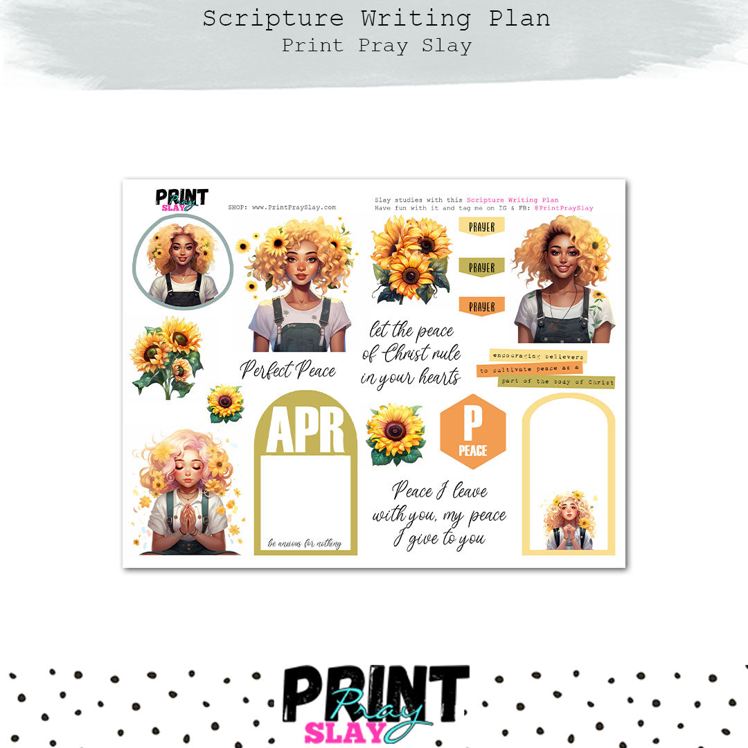 Scripture Writing Plan #6 Apr Add On – Print Pray Slay