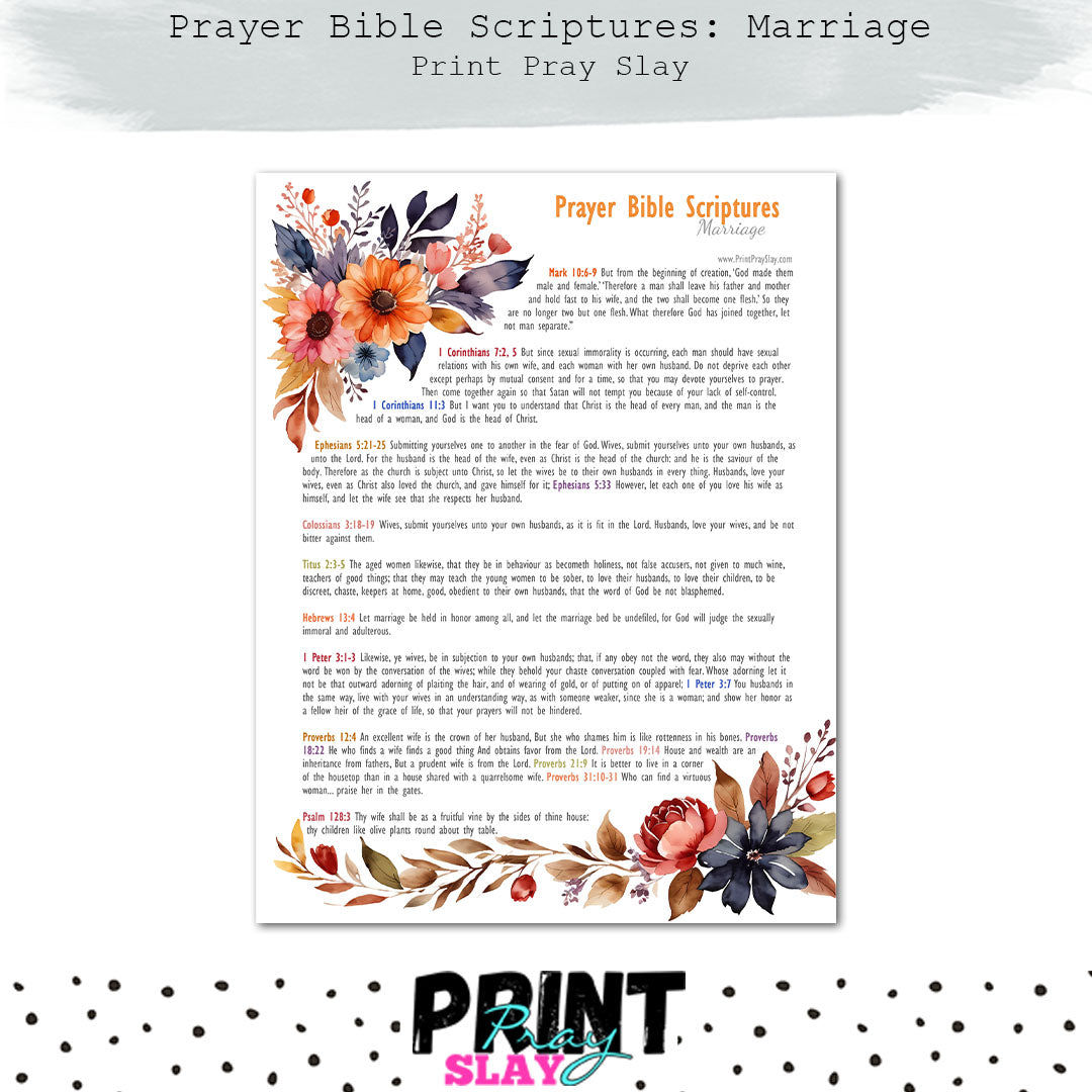 Prayer Bible Scriptures Marriage – Print Pray Slay