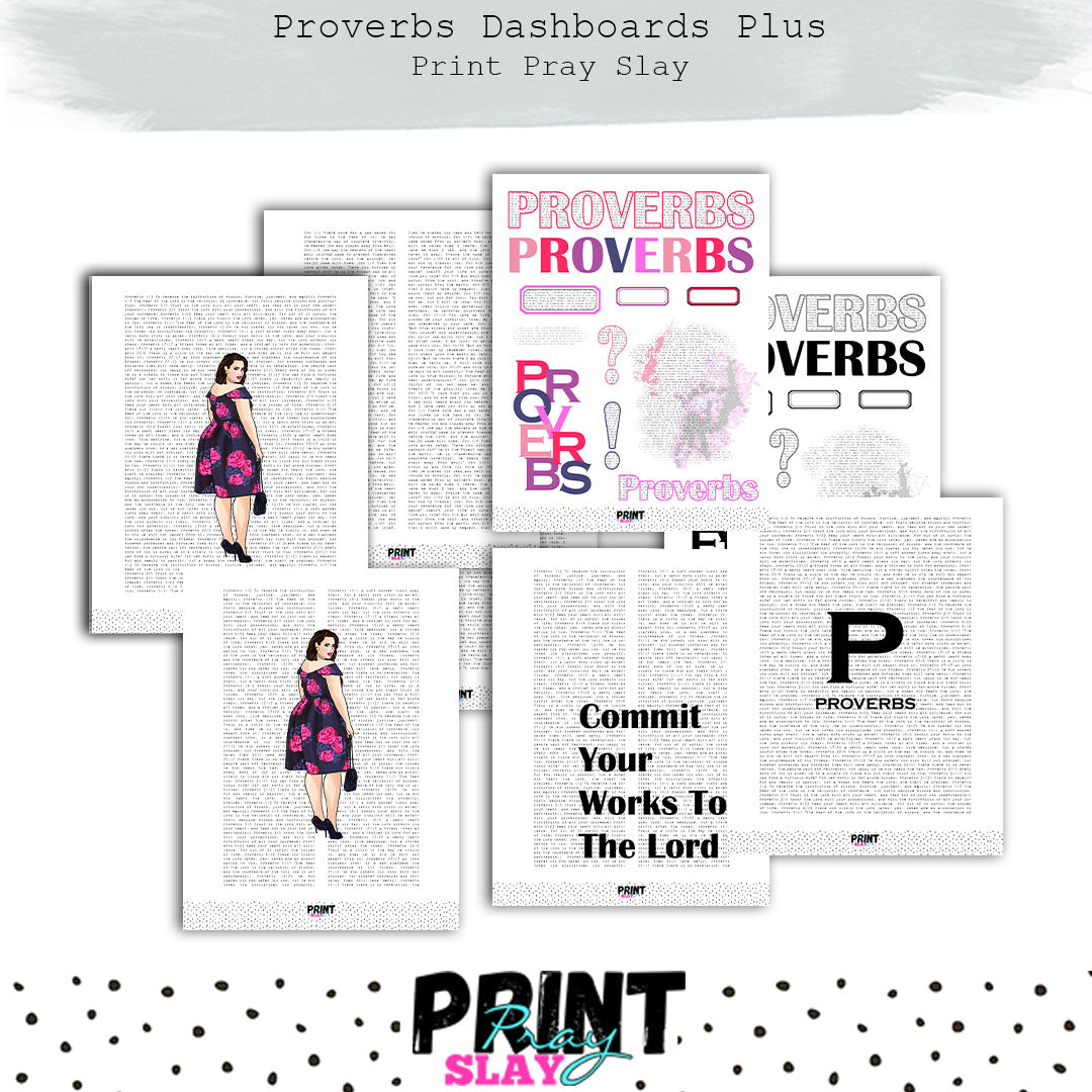 Proverbs Dashboards Plus – Print Pray Slay