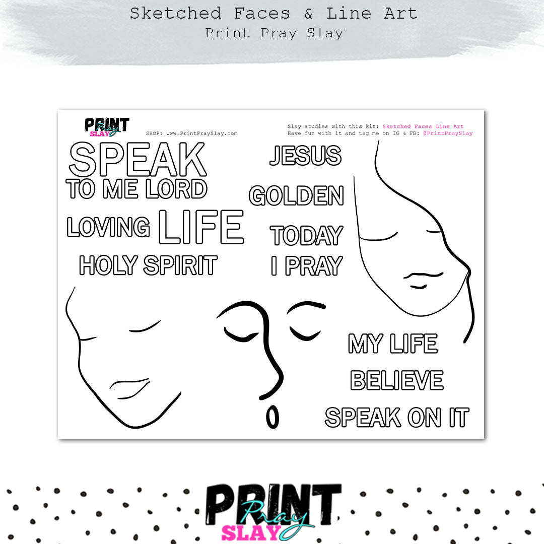 Sketched Faces & Line Art – Print Pray Slay