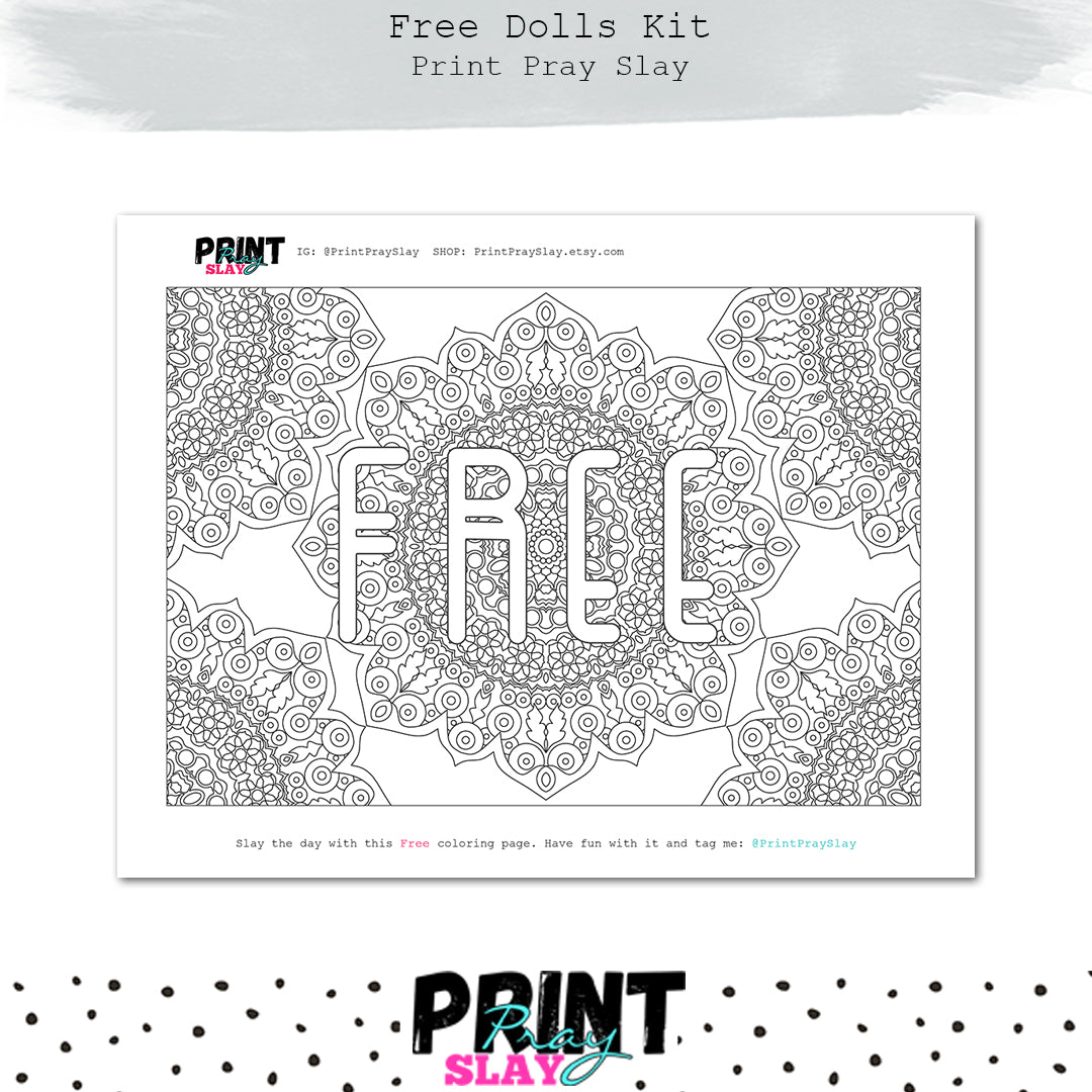 Free Coloring Page – Print Pray Slay