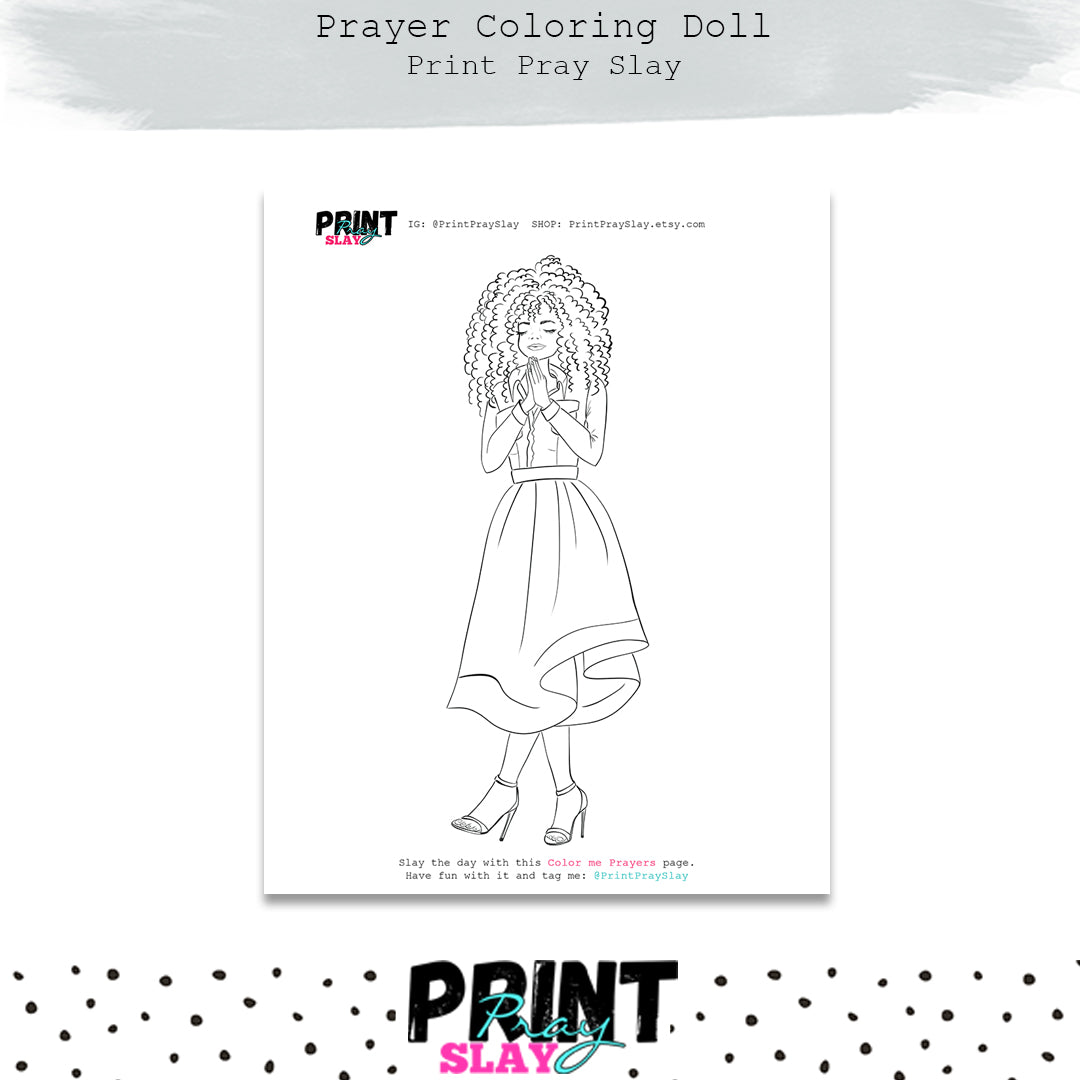Prayer Doll Coloring Page – Print Pray Slay